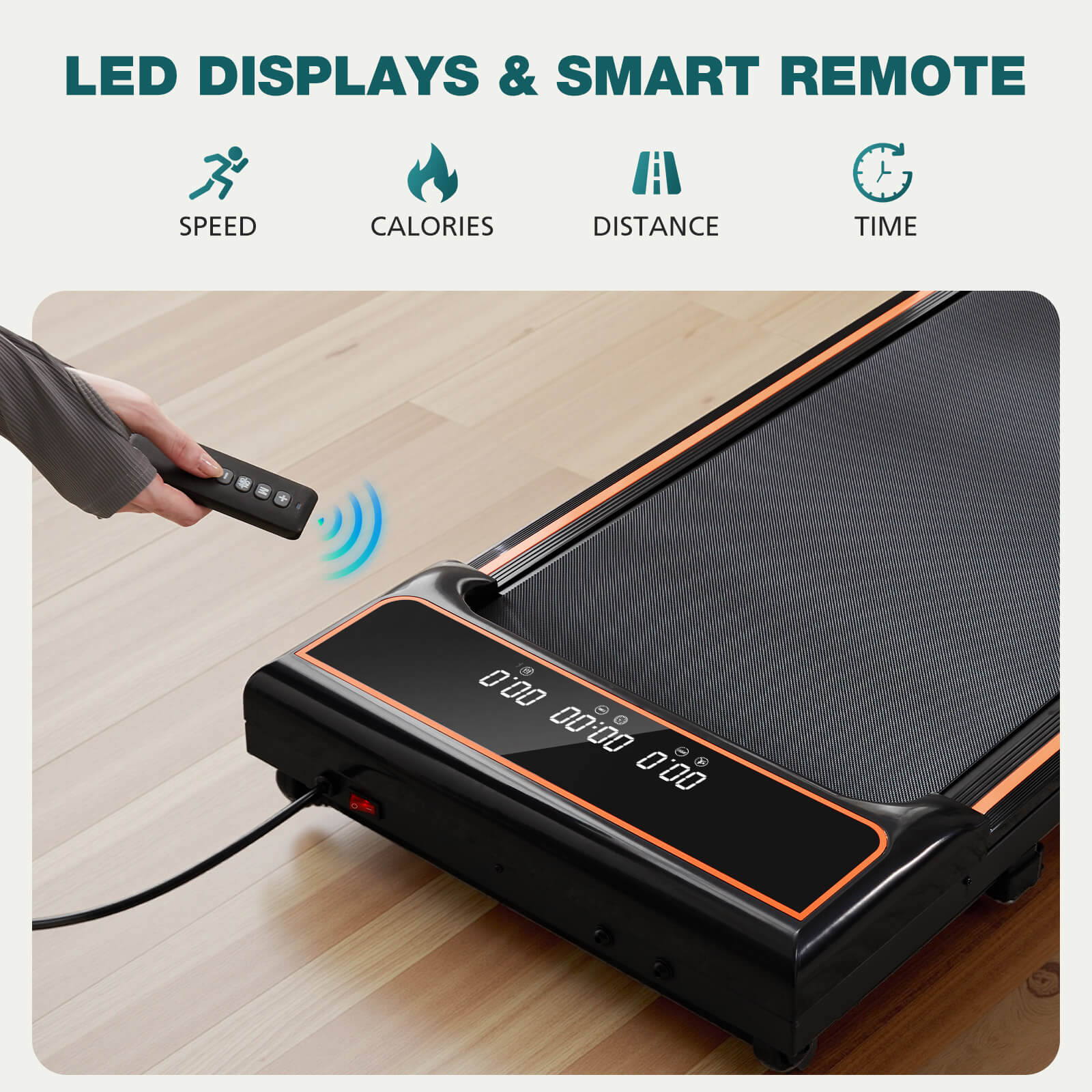 Sweetcrispy Portable Foldable Treadmill with Handrails